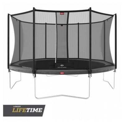 Trampoline Favorit Regular D'extérieur 430 Gris Suspendu Avec Filet De ...