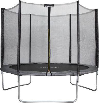 Trampoline Rond 305cm Gris avec Son Filet de Protection