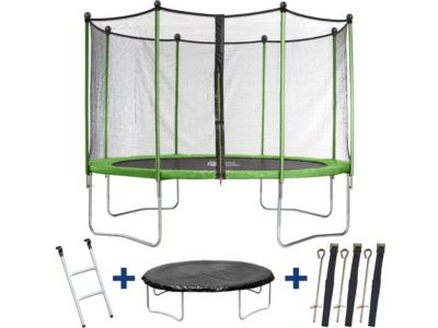 Trampoline "Yoopi 2" Diametre 4.25 m Avec filet + échelle + couverture ...