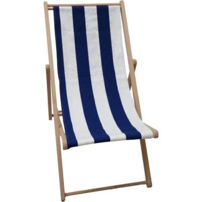 Transat Chilienne agrafée - JARDIN PRIVE - Rayures - Bleu / Blanc