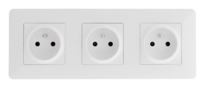Triple prise précâblée 2P+T 16A - blanc - Zenitech