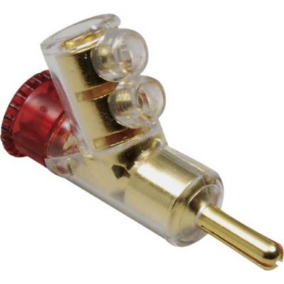 TRU COMPONENTS Fiche banane mâle droite 4 mm rouge dorée, isolation ...