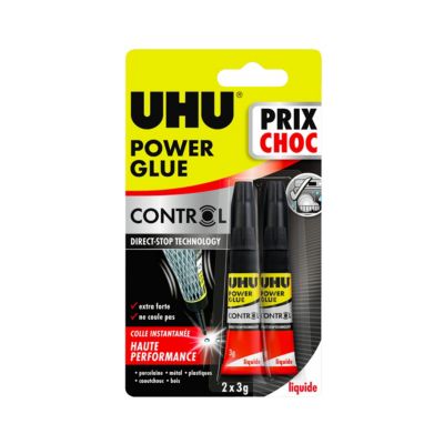 UHU Power glue liquide control - colle instantanée, ultra rapide et ...