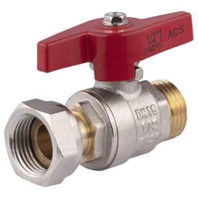 Vanne d'arrêt quart de tour à raccordement écou tournant Mâle Femelle 15x21 Noyon et Thiebault