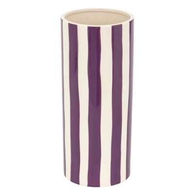 Vase en céramique brillante à rayure Mauve H 30 cm | Castorama