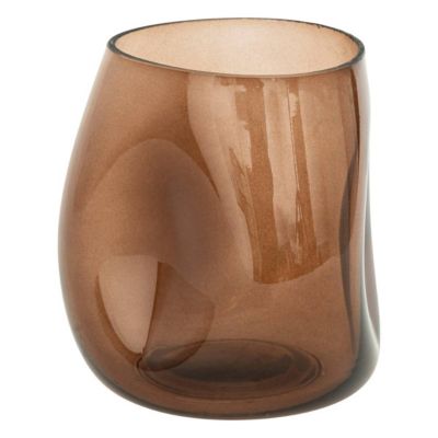 Vase forme moderne en verre Marron H 16 cm | Castorama