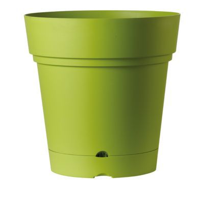 Vase rond à réserve d'eau plastique Deroma Samba olive Ø58 x h.58 cm ...