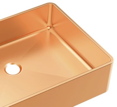 Vasque à poser en inox cuivré l.37 x H.13 x P.48 cm, Essebagno Luisa