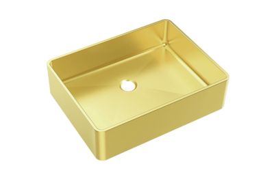 Vasque à poser en inox doré l.37 x H.13 x P.48 cm, Essebagno Luisa
