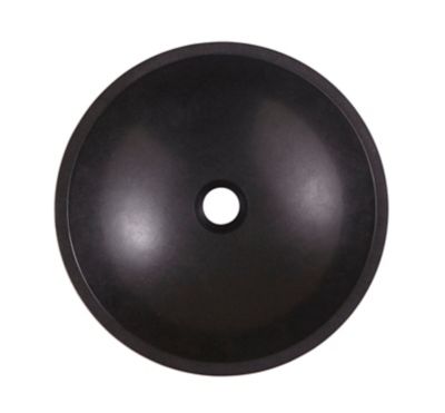 Vasque à poser ronde en pierre naturelle noire Ø38 x H.12 cm, GoodHome ...