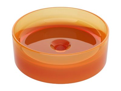 Vasque à poser ronde translucide en résine - 40 cm - Orange - SPAVO