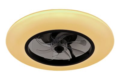 Ventilateur de plafond avec éclairage GoodHome Hewish coloris noir et ...
