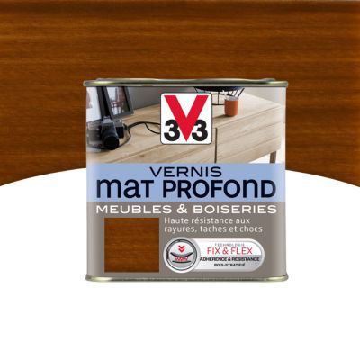 Vernis meubles et boiseries V33 Mat profond teck mat 0,5L | Castorama