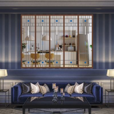Verrière 5 verres Hudson - L x H : 168 x 125 cm - Laqué brun 2650 ...
