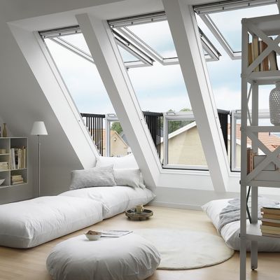 Verrière balcon Velux GDL Triple vitrage blanc SK19 114 x h.92 cm