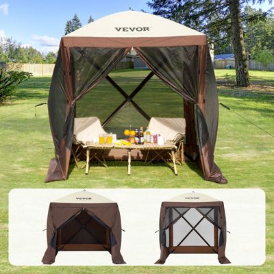 VEVOR Abri escamotable 1.8x1.8m, 4 côtés grillagés, panneaux anti-vent ...