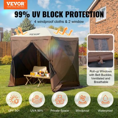 VEVOR Abri escamotable 1.8x1.8m, 4 côtés grillagés, panneaux anti-vent ...