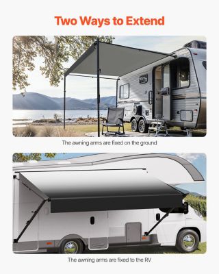 VEVOR Auvent voiture camping-car 488cm, pare-soleil, rétractable ...