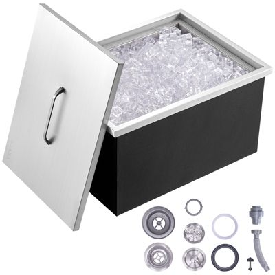 VEVOR Bac glace encastrable 30,25 L, inox, couvercle. Conservateur ...