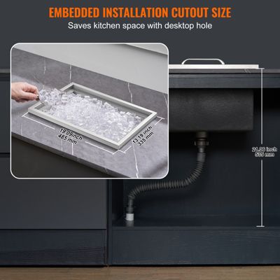 VEVOR Bac glace encastrable 30,25 L, inox, couvercle. Conservateur ...