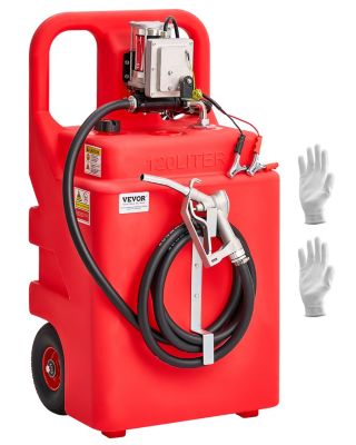 VEVOR Bidon essence diesel 121L sur roues. Pompe 12V 56.7 L min, tuyau ...