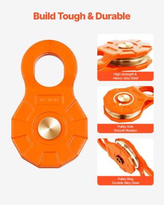 VEVOR Bloc d'arraçage 30T, poulie mouflage, corde 10-14mm, récupération ...