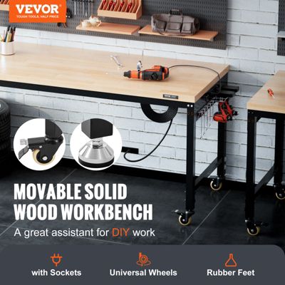 VEVOR Bureau portatif 72"x25", ht. réglable 28"-39,5", charge 3000 lb ...