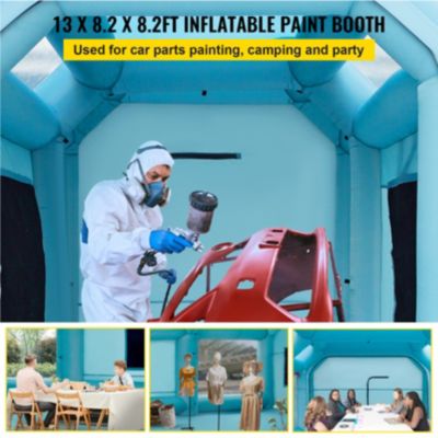 VEVOR Cabine peinture voiture 4x2.5x2.5m, tissu Oxford PVC, souffleurs ...