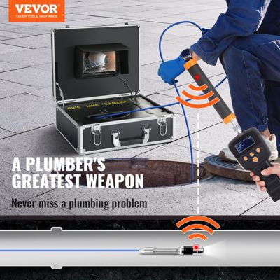 VEVOR Camera inspection 40 m avec localisateur 512 Hz. Écran 7'', DVR ...