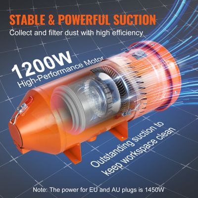 VEVOR Collecteur poussière 1450W, 1.8 gallons, ajustement universel ...