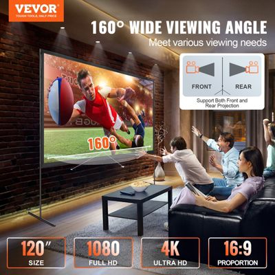 VEVOR Écran projection sur pied 120 pouces 16:9 HD, double face anti ...