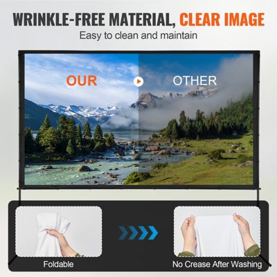 VEVOR Écran projection sur pied 120 pouces 16:9 HD, double face anti ...
