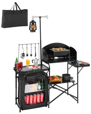 VEVOR Cuisine camping portable aluminium, avec placard, sac transport ...