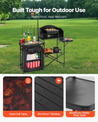 VEVOR Cuisine camping portable aluminium, avec placard, sac transport ...