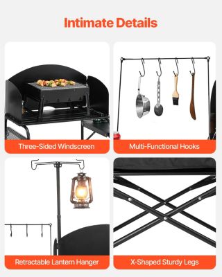 VEVOR Cuisine camping portable aluminium, avec placard, sac transport ...