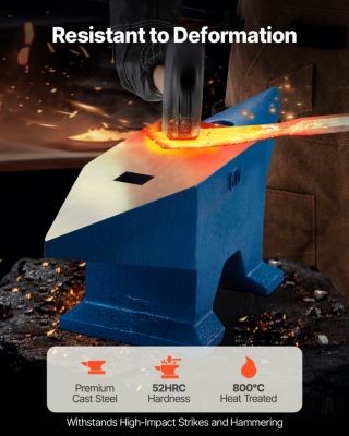 VEVOR Enclume forgeron 60kg, acier bleu. Pour forger, riveter, aplatir ...