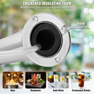 VEVOR Kit colonne bière pression double robinet, inox, tubes pré ...