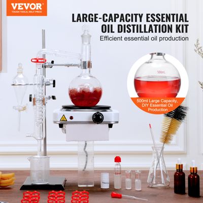 VEVOR Kit distillation huile essentielle 33 pièces, appareil 500mL ...