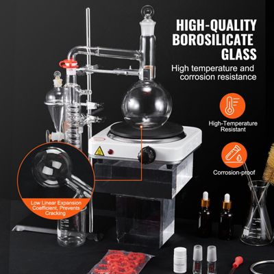 VEVOR Kit distillation huile essentielle 33 pièces, appareil 500mL ...