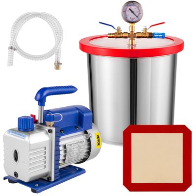 VEVOR Kit pompe à vide 85 L min avec chambre à vide 12L, dégazage ...