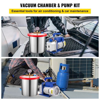 VEVOR Kit pompe à vide 85 L min avec chambre à vide 12L, dégazage ...