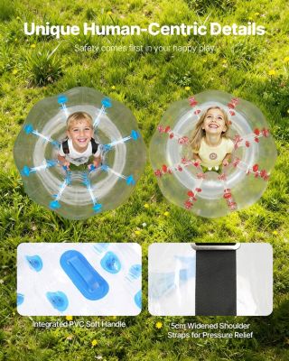 VEVOR Lot de 2 bulles gonflables 1.2m, PVC 0.8mm, pour jeux en plein ...