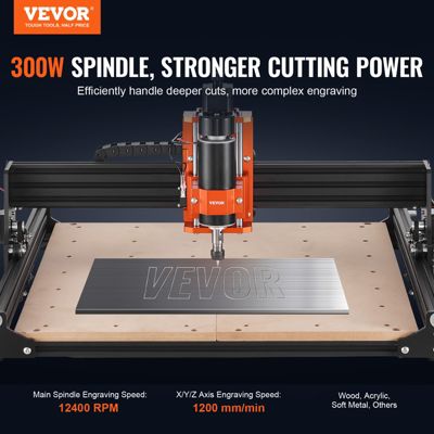 VEVOR Machine gravure CNC 300W, zone travail 400x400x60mm, contrôle ...