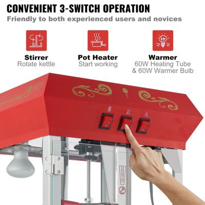 VEVOR Machine pop corn 850 W, bol 227 g, verre trempe, 4 cuillères ...