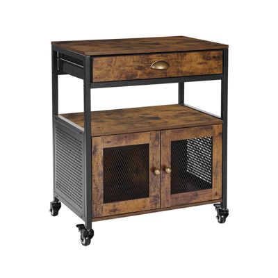 VEVOR Meuble bar café 61x36x70.5cm, 4 niveaux, mobile, roulettes, porte ...