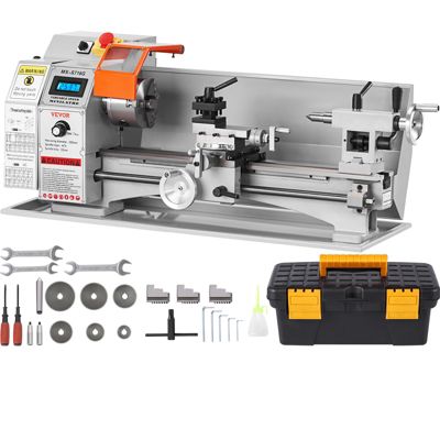 VEVOR Mini tour à métaux de précision 17,8x40,6 cm, 800W 150-2500 tr ...