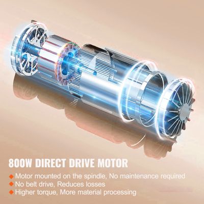 VEVOR Mini tour à métaux de précision 17,8x40,6 cm, 800W 150-2500 tr ...
