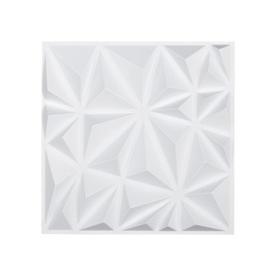 VEVOR Panneaux muraux 3D lot 33, PVC 30x30cm, motif diamant, blanc mat.