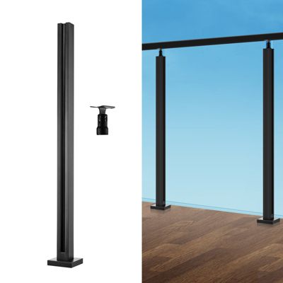 VEVOR Pince verre inox 304, hauteur 850 mm, pour verre trempé 10-12 mm ...