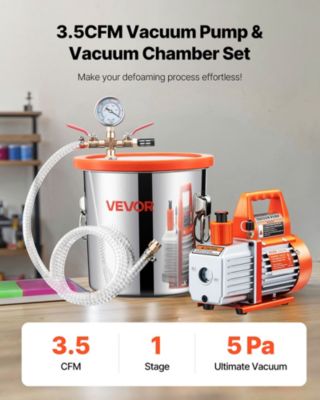 VEVOR Pompe à vide 110 L min avec chambre à vide dégazage 11,36L ...